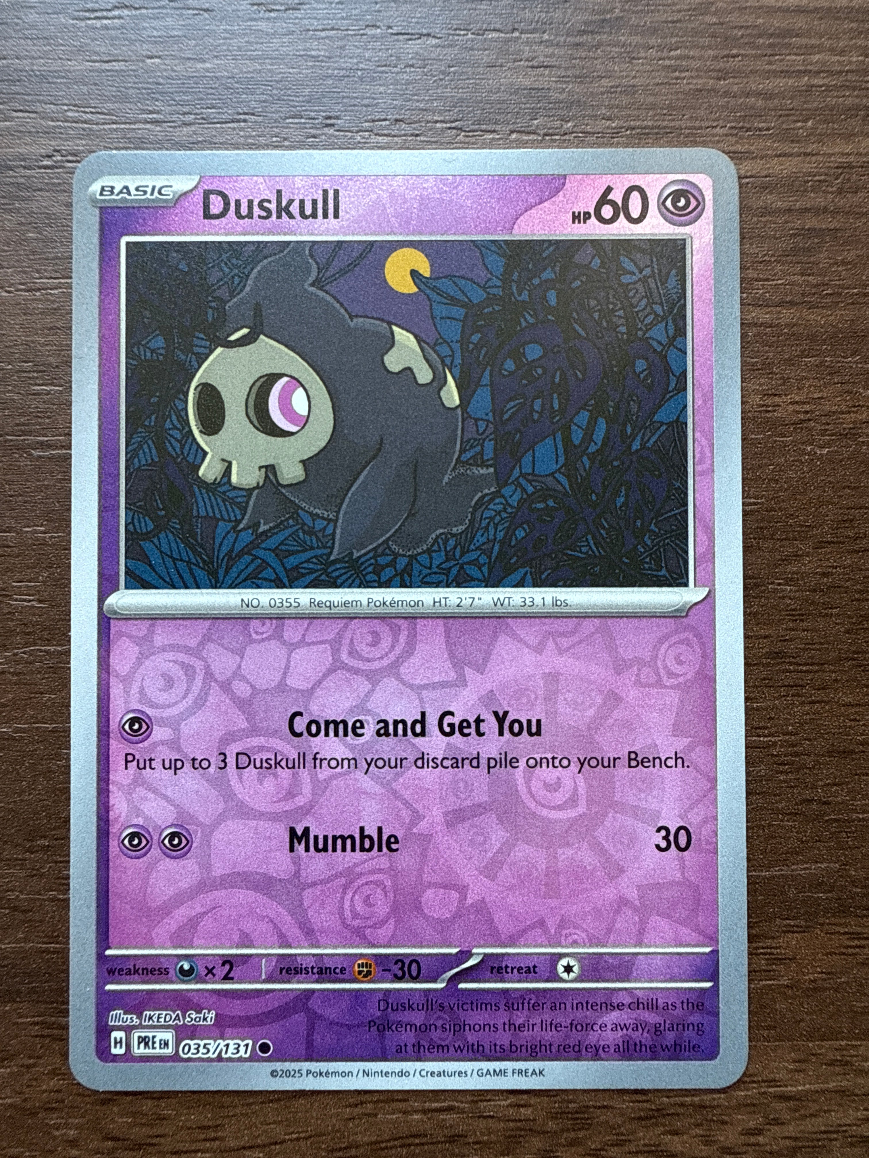 Duskull Rev Holo Card | Pokemon Prismatic Evolutions | 035/131 – The ...