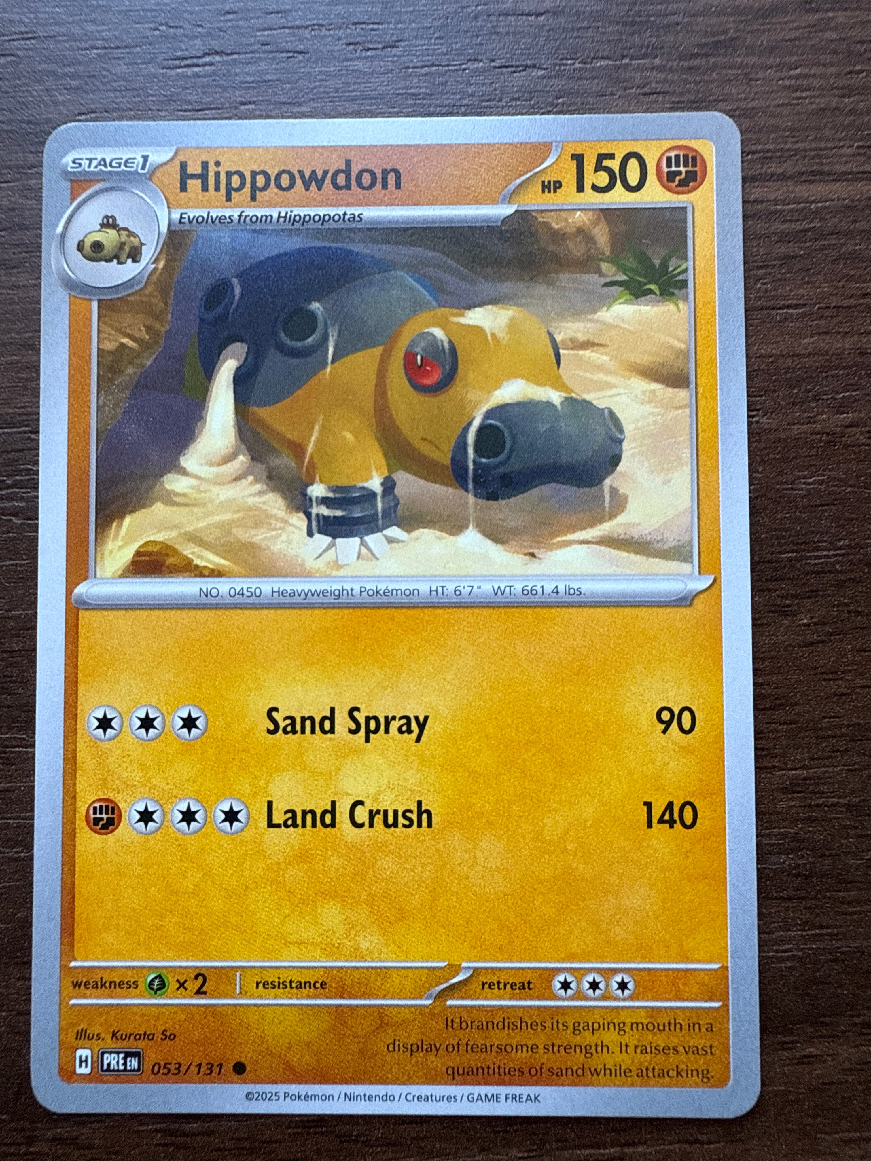 Hippowdon Common Card | Pokemon Prismatic Evolutions | 053/131 – The ...