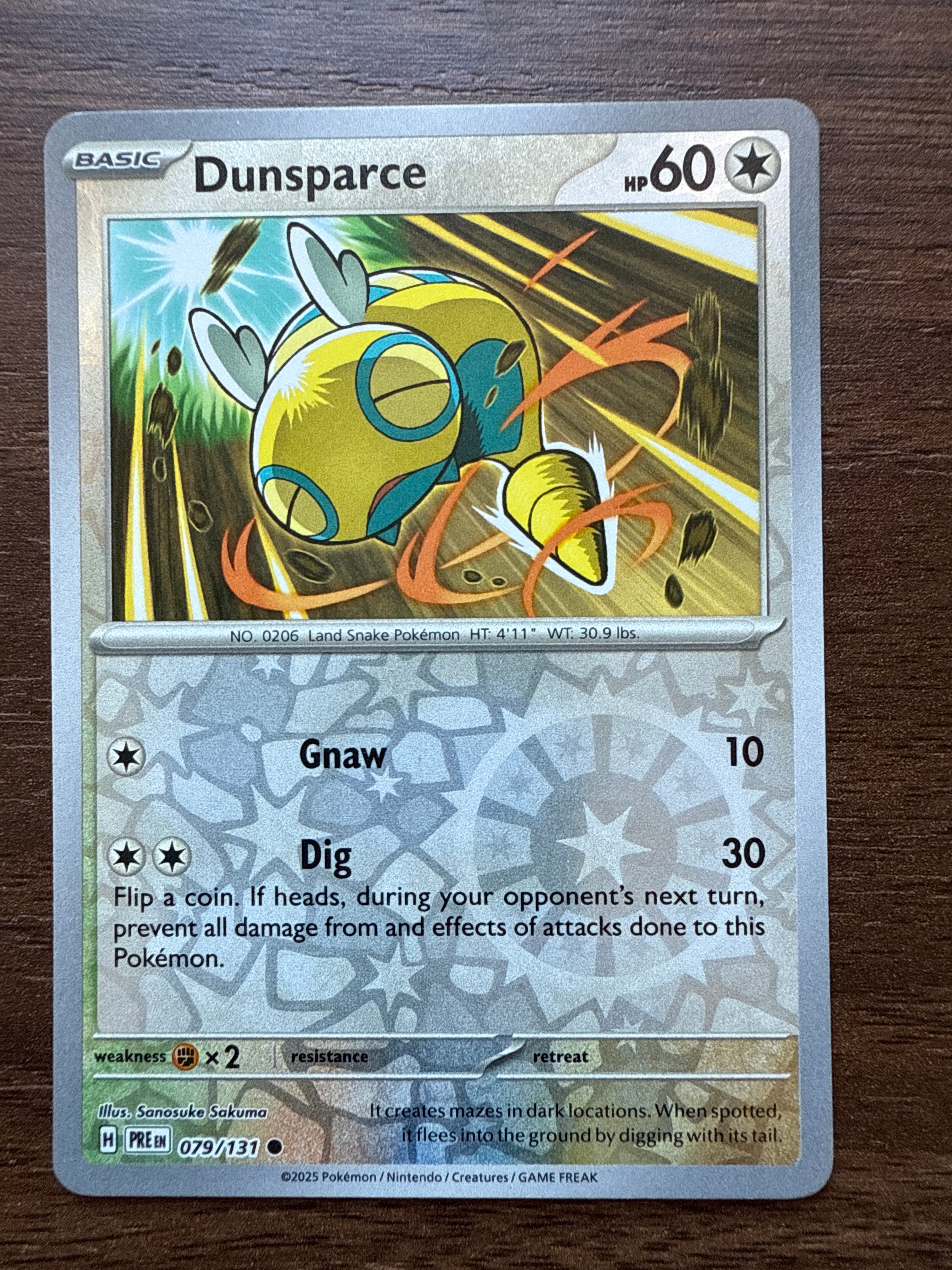 Dunsparce Rev Holo Card | Pokemon Prismatic Evolutions | 079/131 – The ...