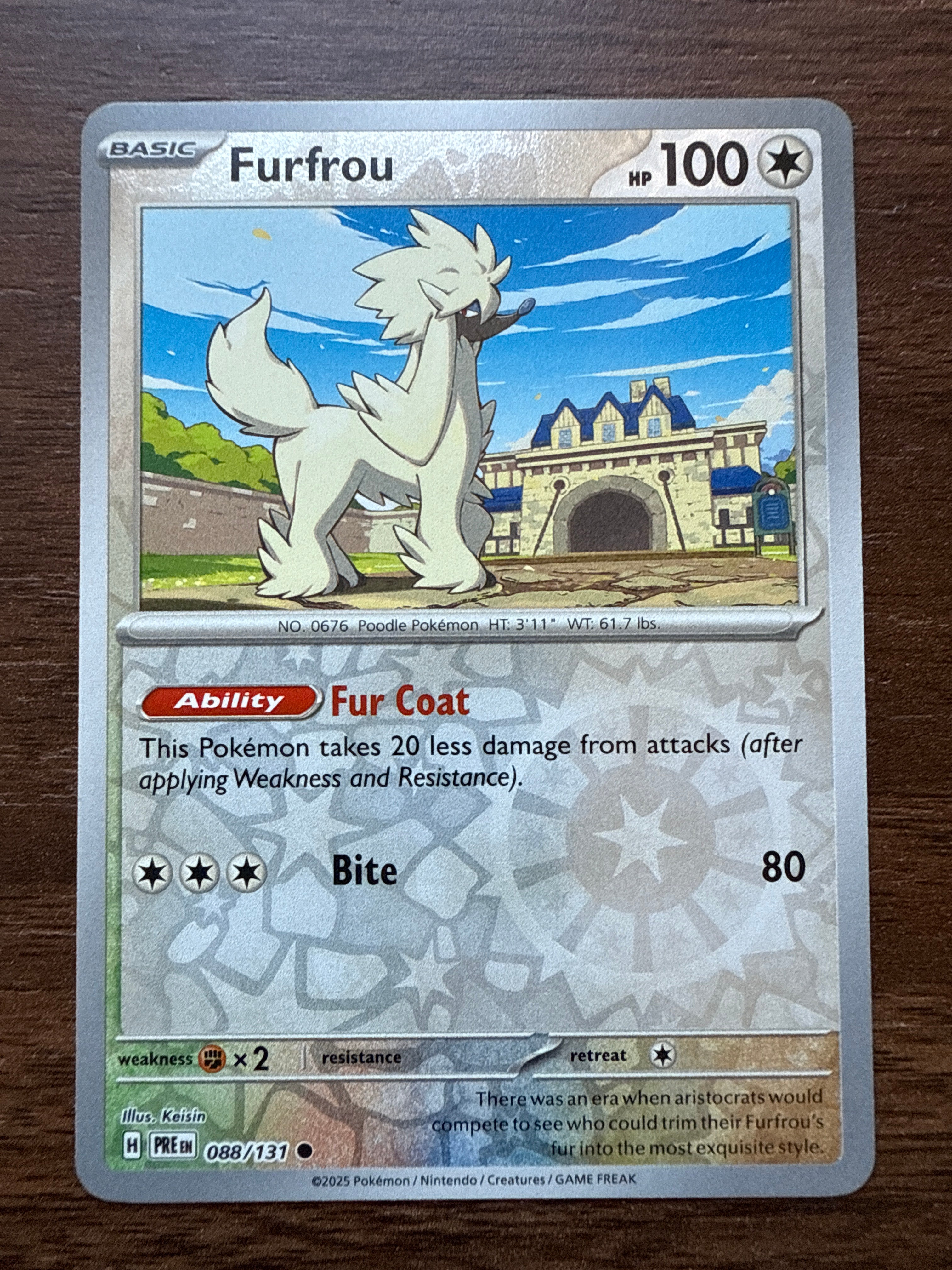 Furfrou Rev Holo Card | Pokemon Prismatic Evolutions | 088/131 – The ...